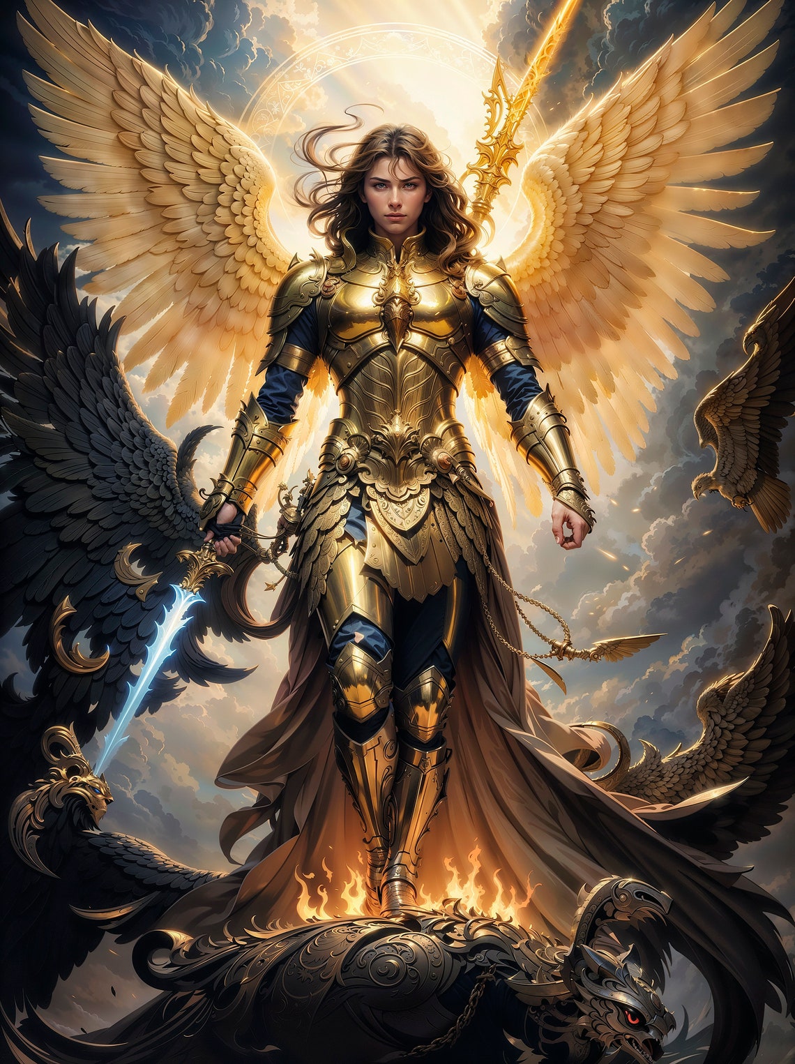 Astral Guardian: Archangel Michael's Graceful Vigil, Instant Download ...