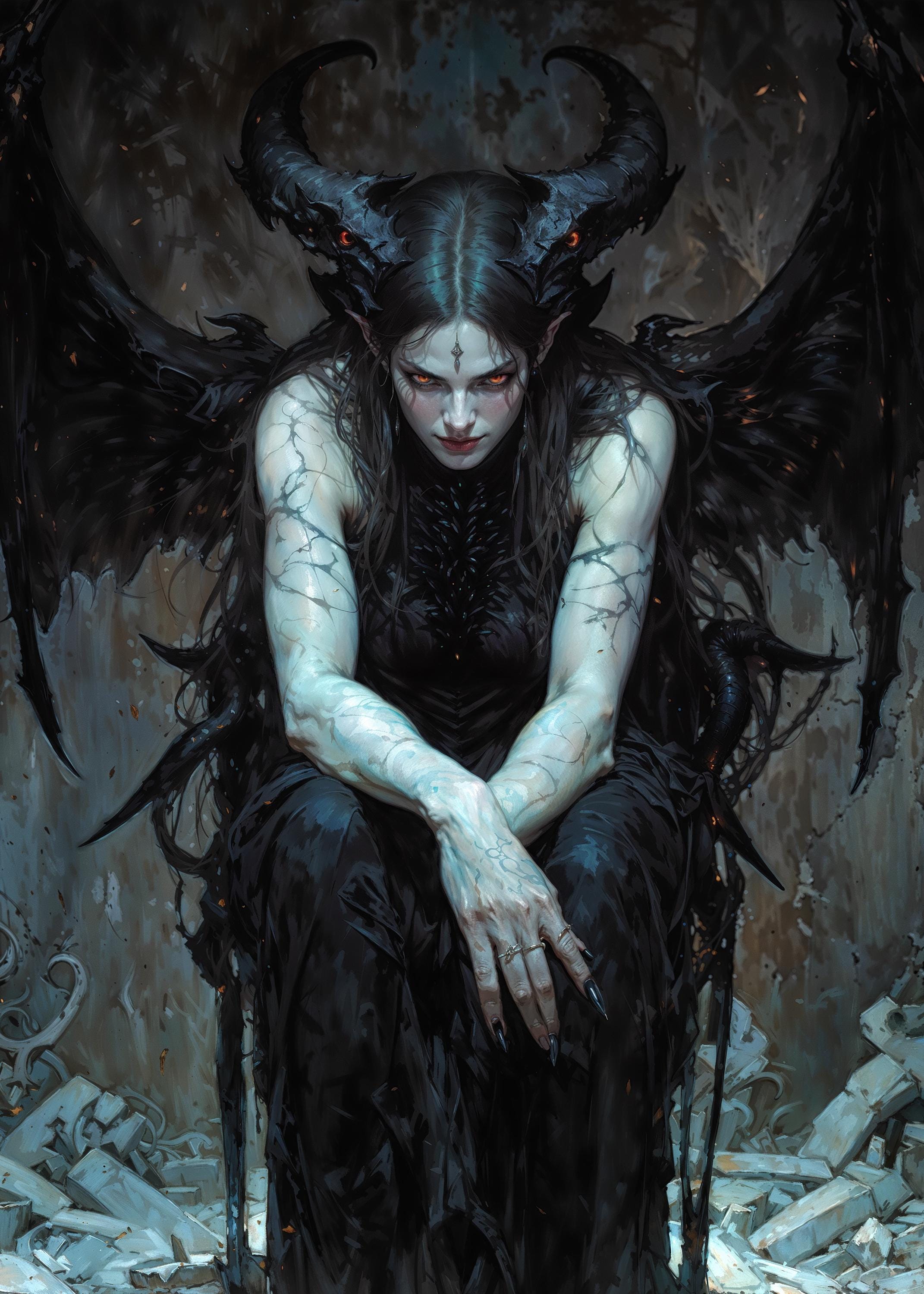 Lilith Goddess Dark Fantasy Illustration, Instant Download Printable ...