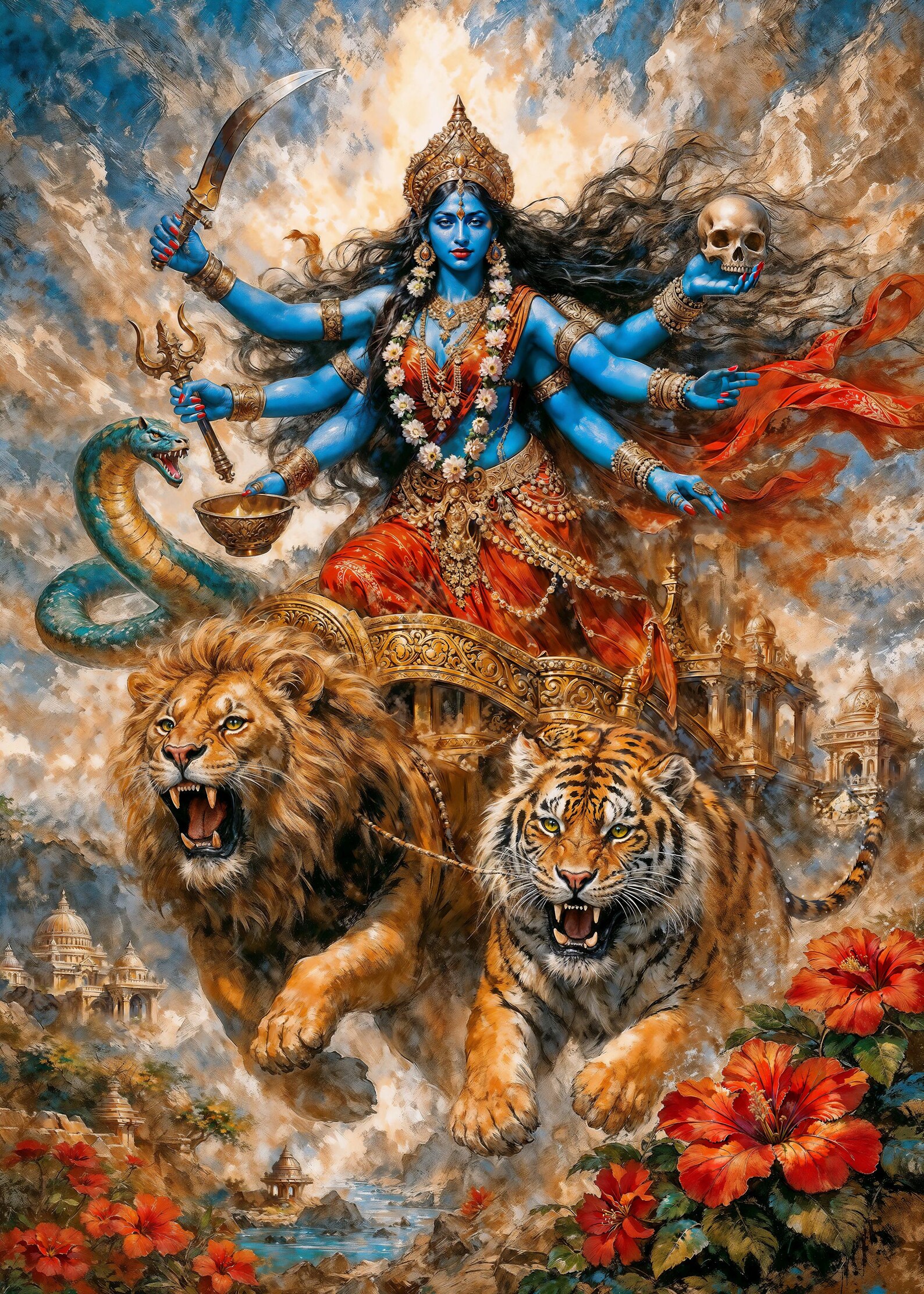Goddess Kali Blessings, Art Print: Fantasy Illustration (instant ...