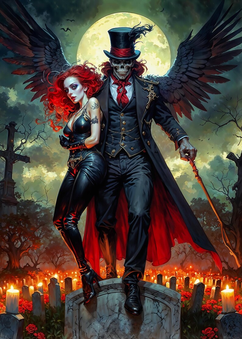 Baron Samedi and Maman Bridgette Dark Fantasy Illustration - Etsy