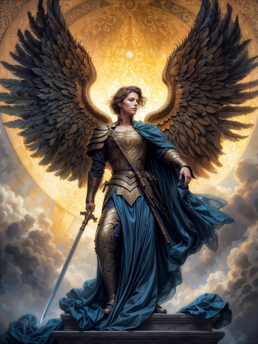 Archangel Gabriel , Gabriel, the Messenger of God, Fantasy Illustration ...