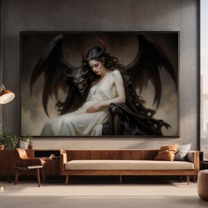 Demonic Lilith, Dark Fantasy Illustration, Instant Download Printable ...