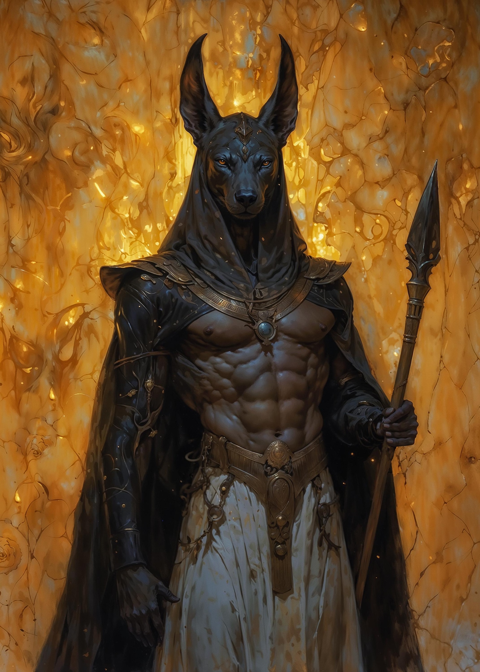 Anubis, Dark Fantasy Illustration, Instant Download Printable Home ...