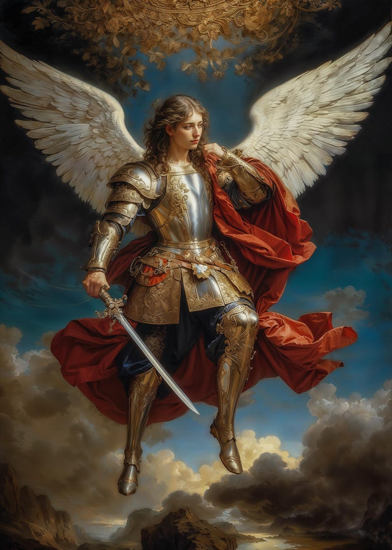 Archangel of Radiant Glory, Fantasy Art Illustration, Instant Download ...