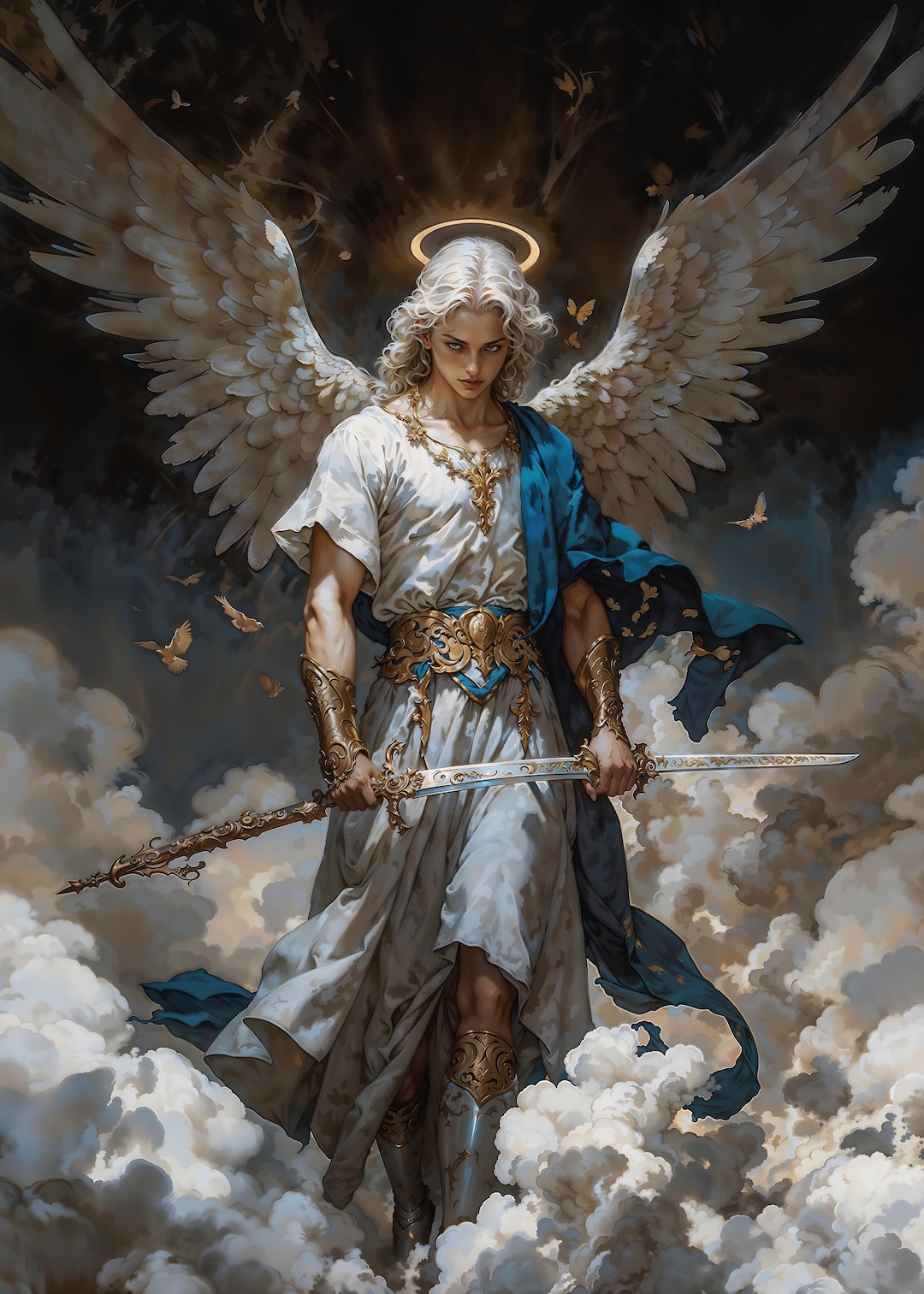 Archangel Michael Fantasy Illustration, Instant Download Printable Home ...