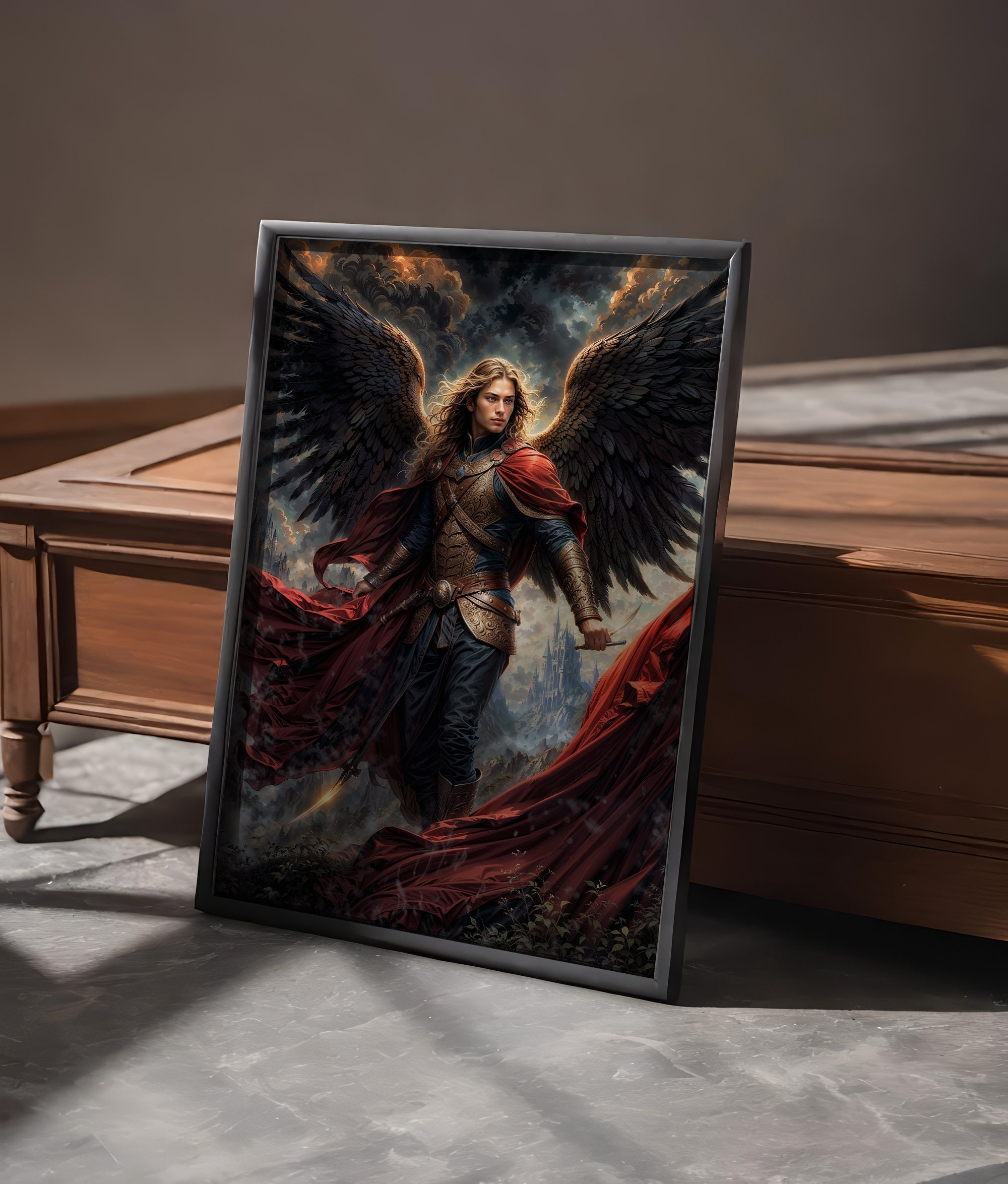 Celestial Grace of Fallen Angel, Lucifer Fantasy Illustration, Instant ...