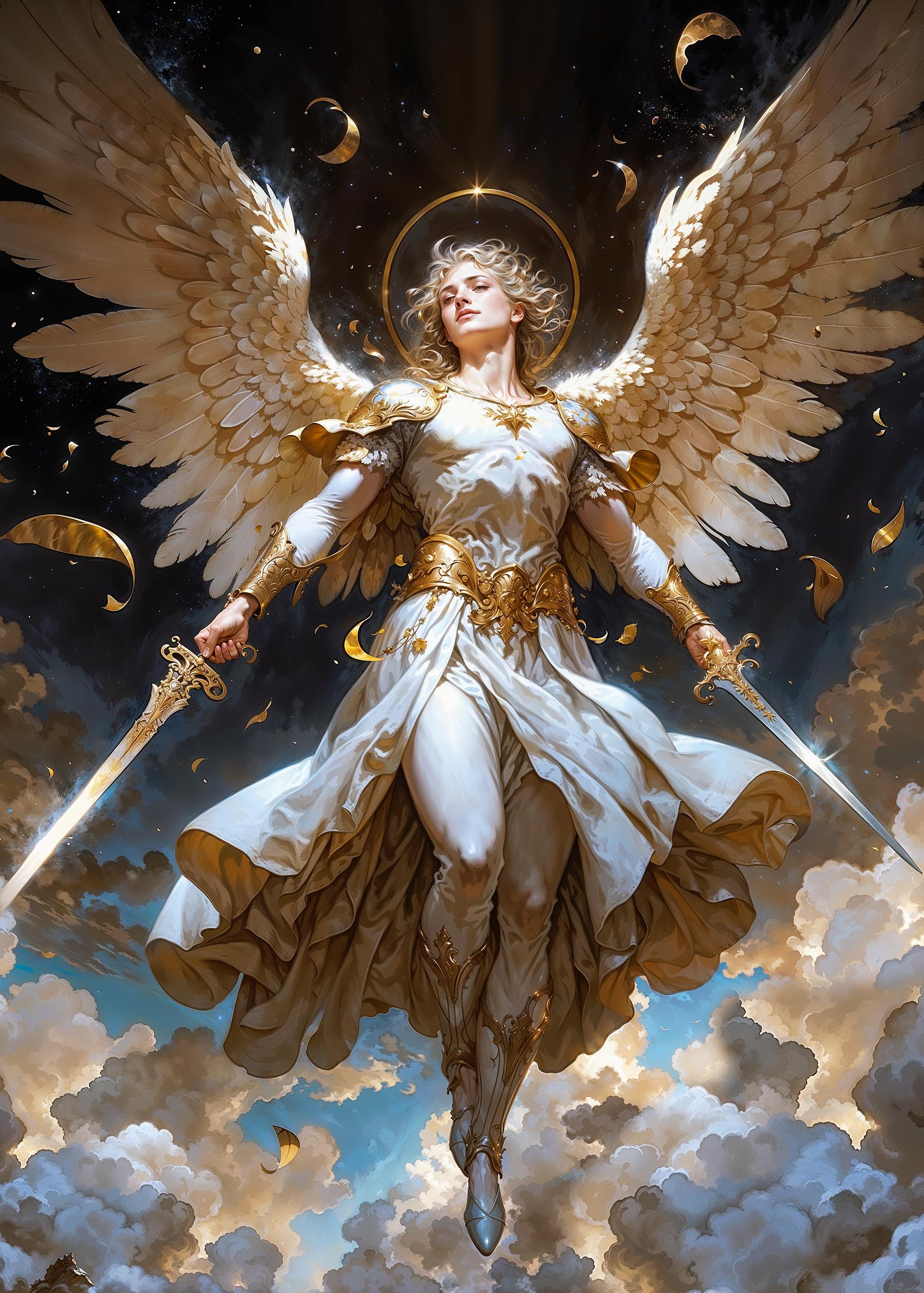 Glorious Archangel, Fantasy Illustration, Instant Download Printable ...