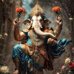 Lord Ganesh, Fantasy Illustration, Instant Download Printable Home ...