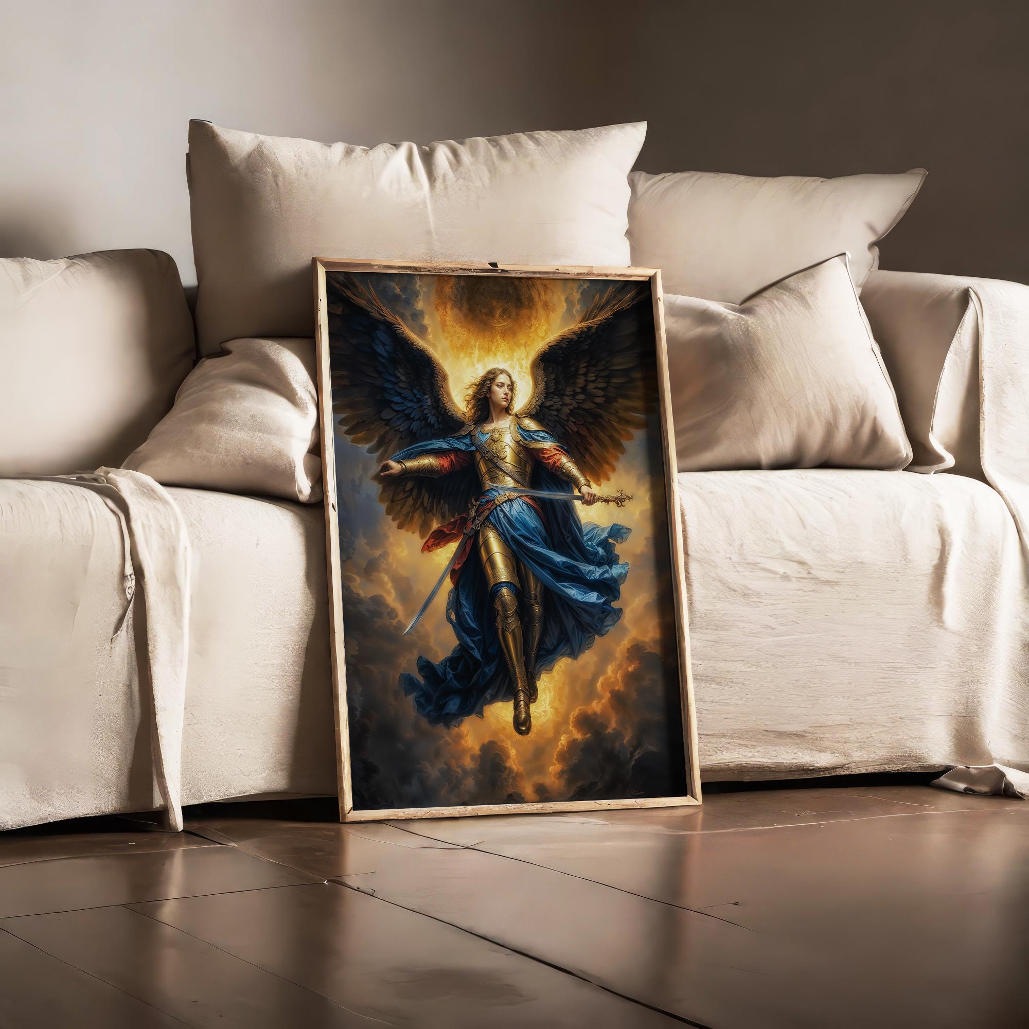 Shield of the Divine, Archangel Fantasy Illustration, Instant Download ...