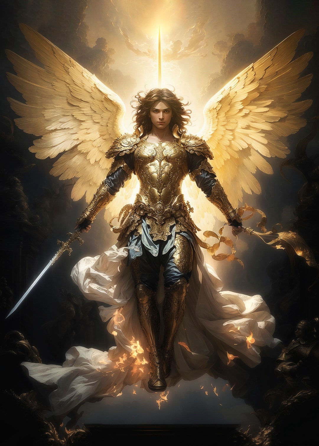 Astral Guardian: Archangel Michael's Graceful Vigil, Instant Download ...