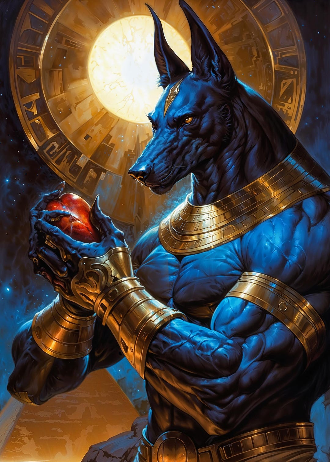 Anubis, Dark Fantasy Illustration, Instant Download Printable Home ...