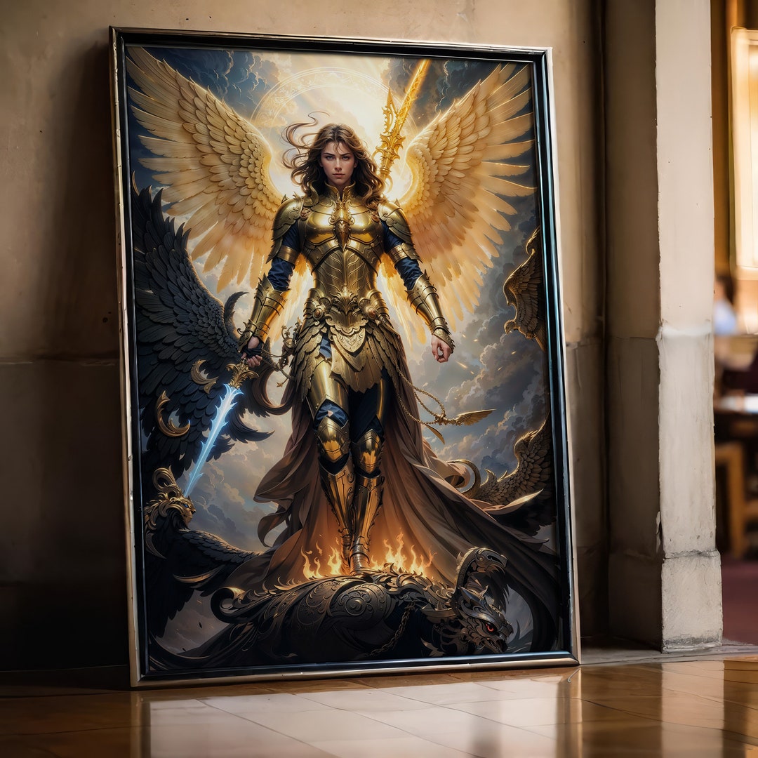 Astral Guardian: Archangel Michael's Graceful Vigil, Instant Download ...