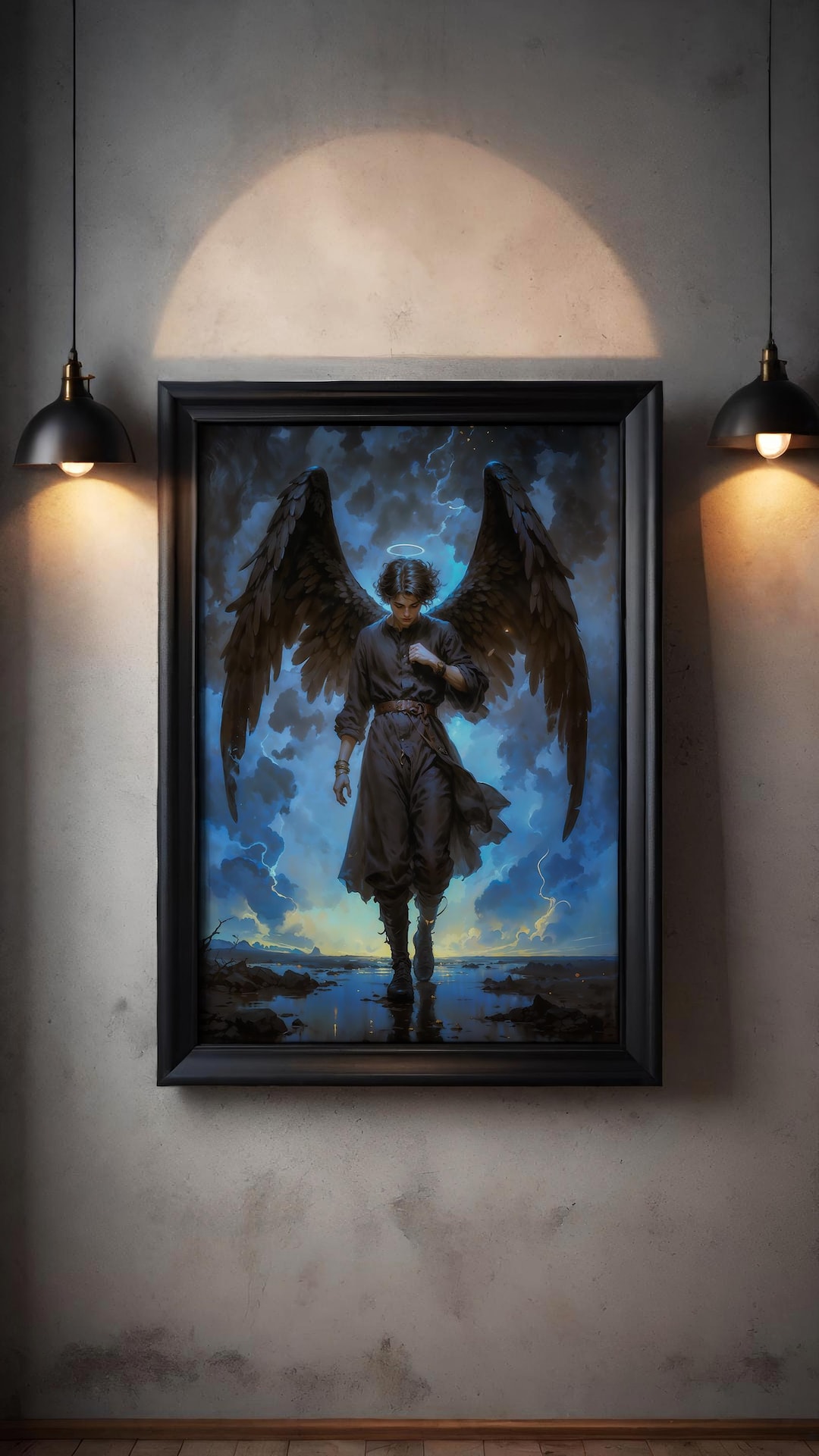 Fallen Angel, Fantasy Illustration, Instant Download Printable Home ...