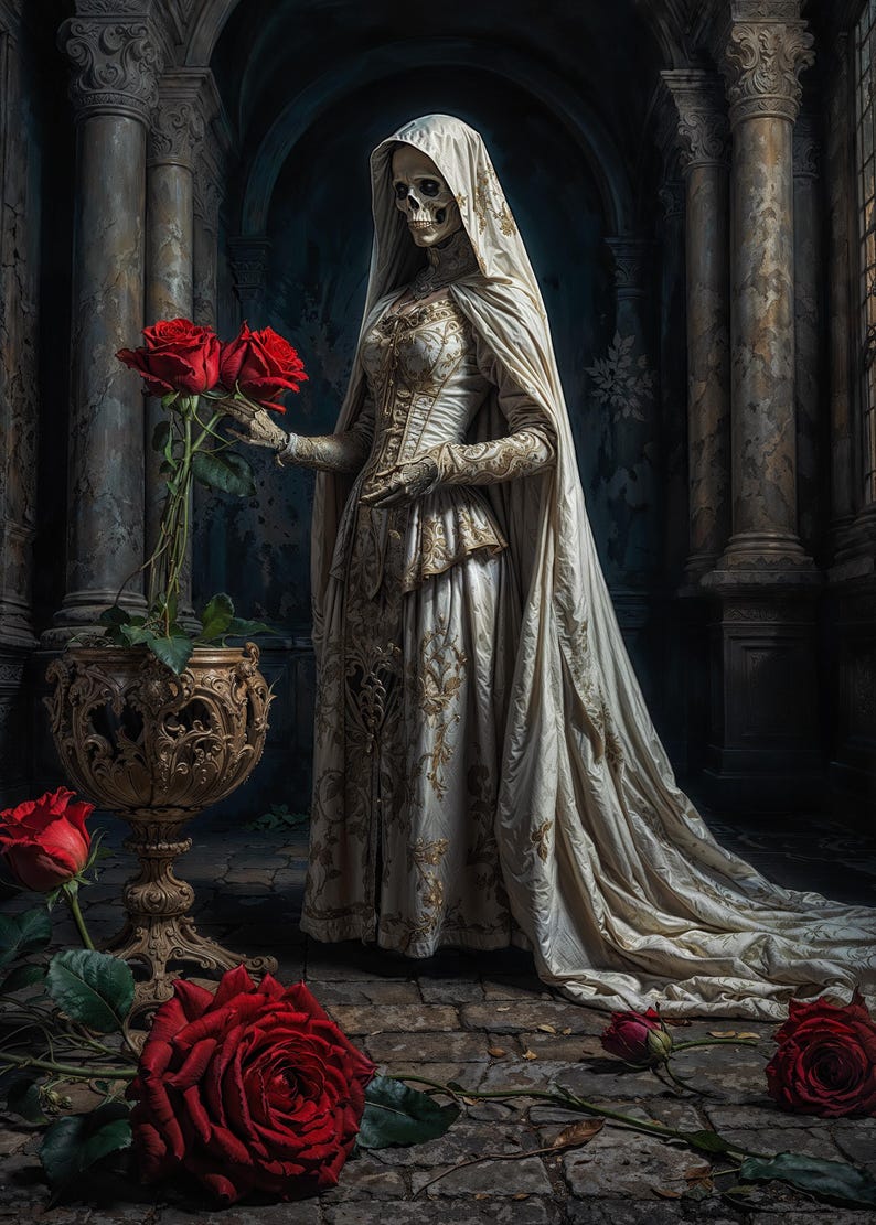 Santa Muerte, Lady of the Holy Death, Dark Fantasy Illustration ...