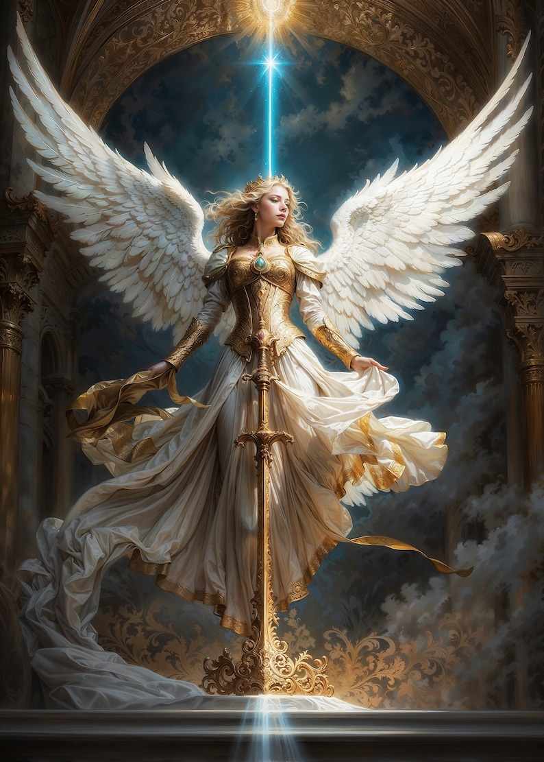 Gabriel, the Angel of Revelation, Female Version, Fantasy Illustration ...
