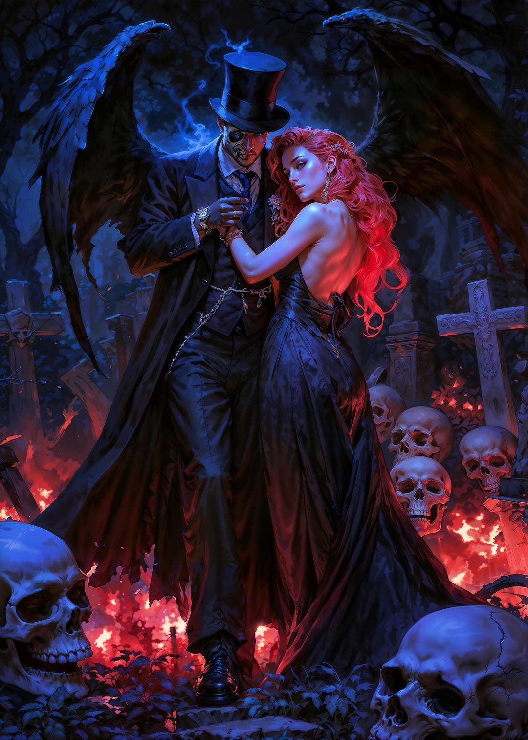 Baron Samedi and His Wife, Dark Fantasy Illustration, Digital Download ...