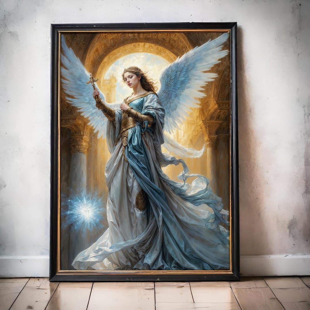 Archangel Haniel Heaven’s Lightbearer, Archangel Fantasy Illustration ...