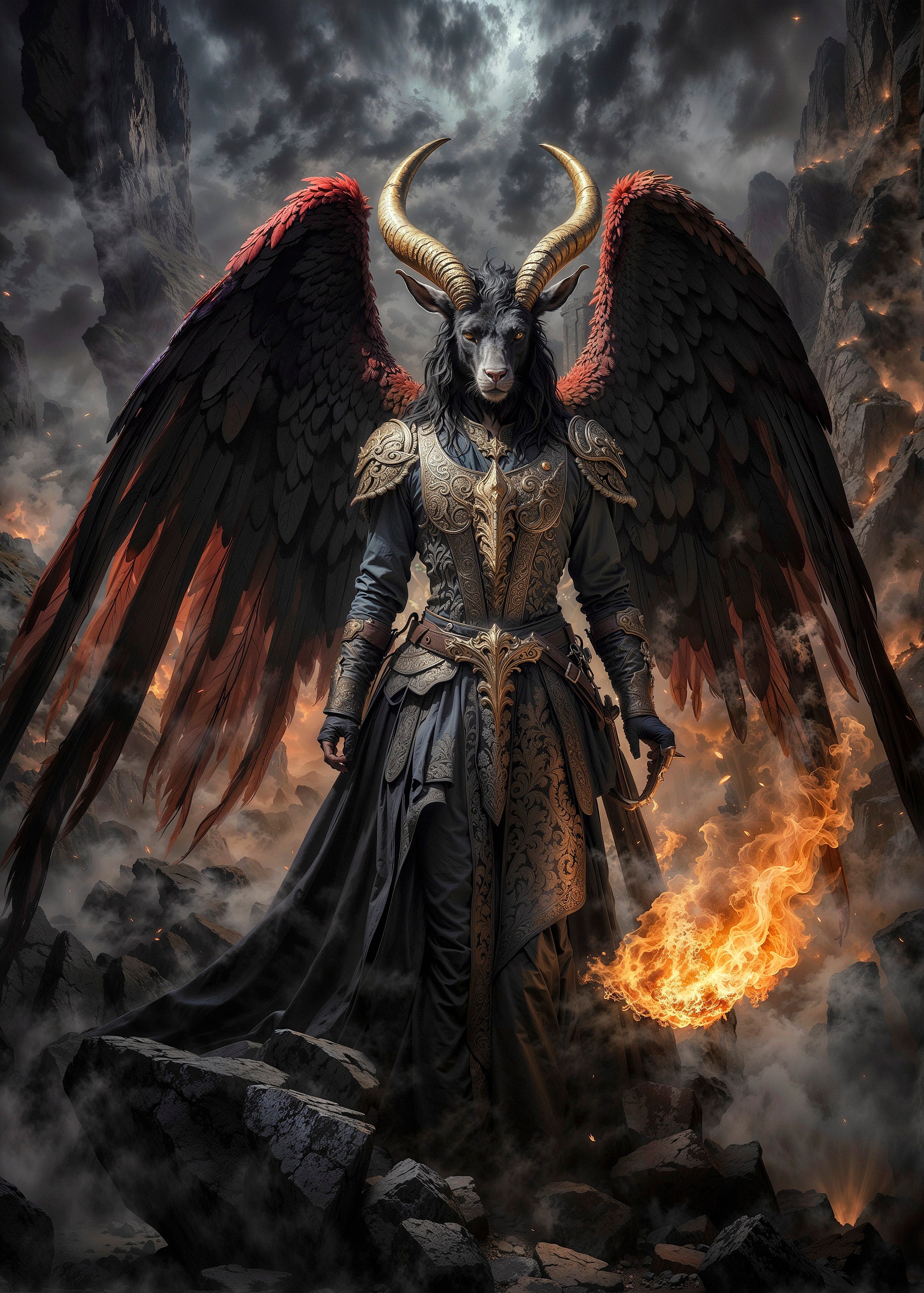 Baphomet, Fantasy Illustration, Instant Download Printable Home Decor ...