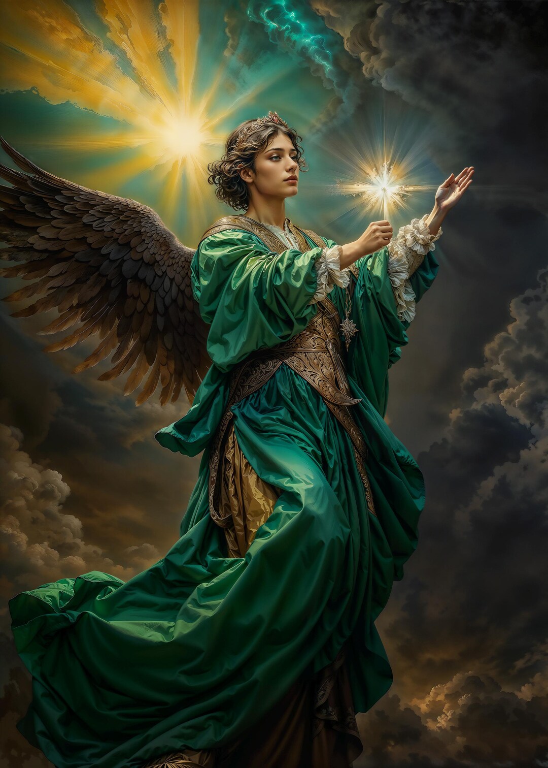 Archangel Raphael the Healer, Fantasy Illustration, Instant Download ...