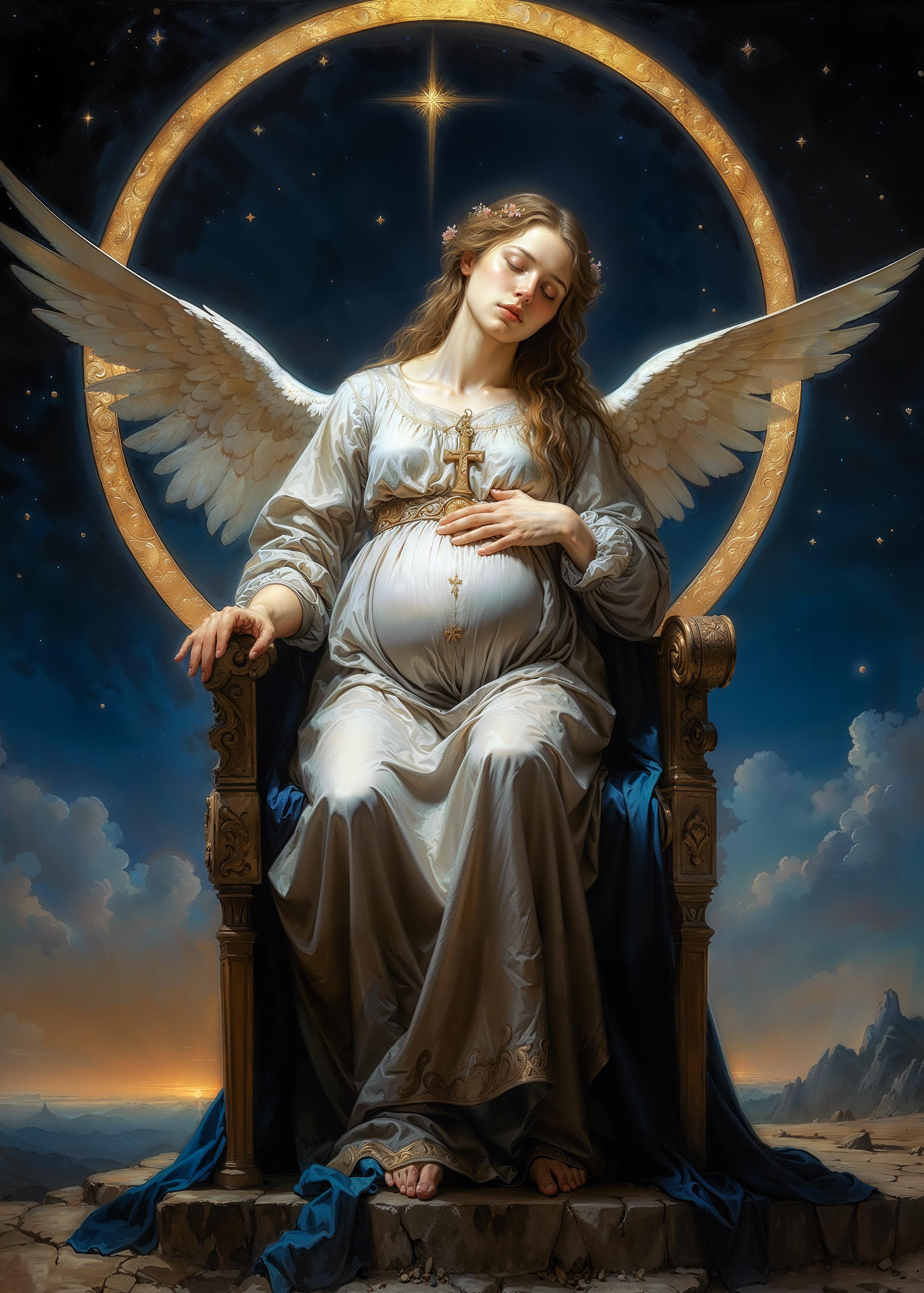 Divine Mary, Virgin Mary Fantasy Illustration, Instant Download ...
