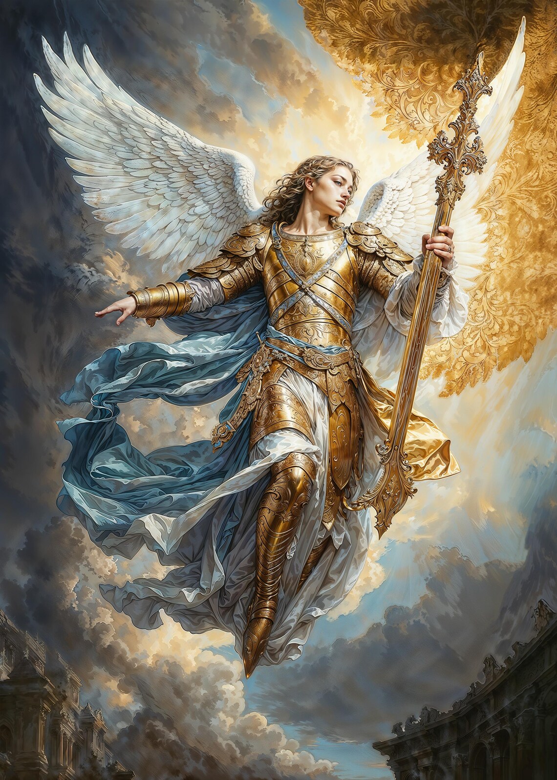 Archangel Gabriel Messenger for God, Fantasy Illustration, Instant ...