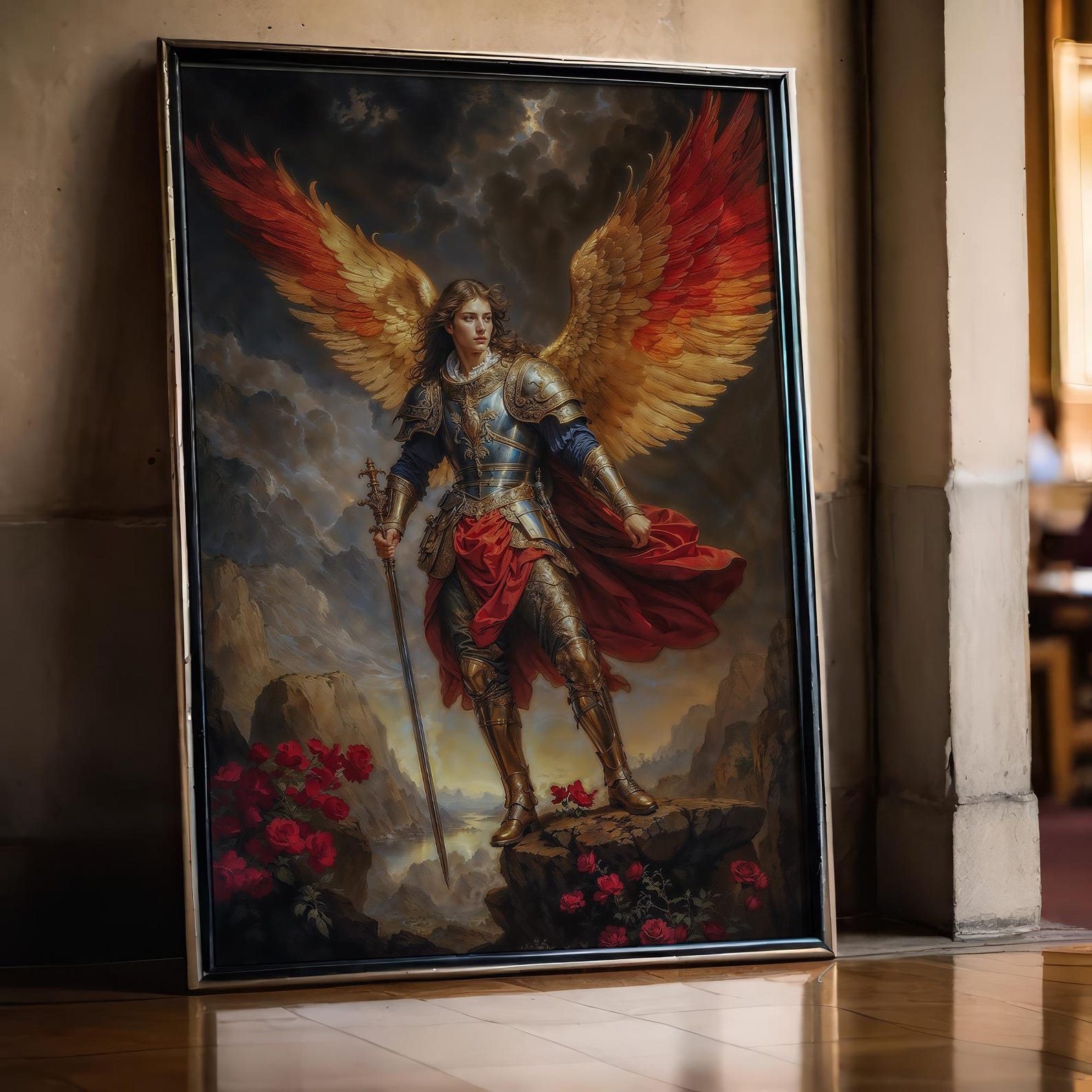 Archangel Michael, Dark Fantasy Illustration, Instant Download ...