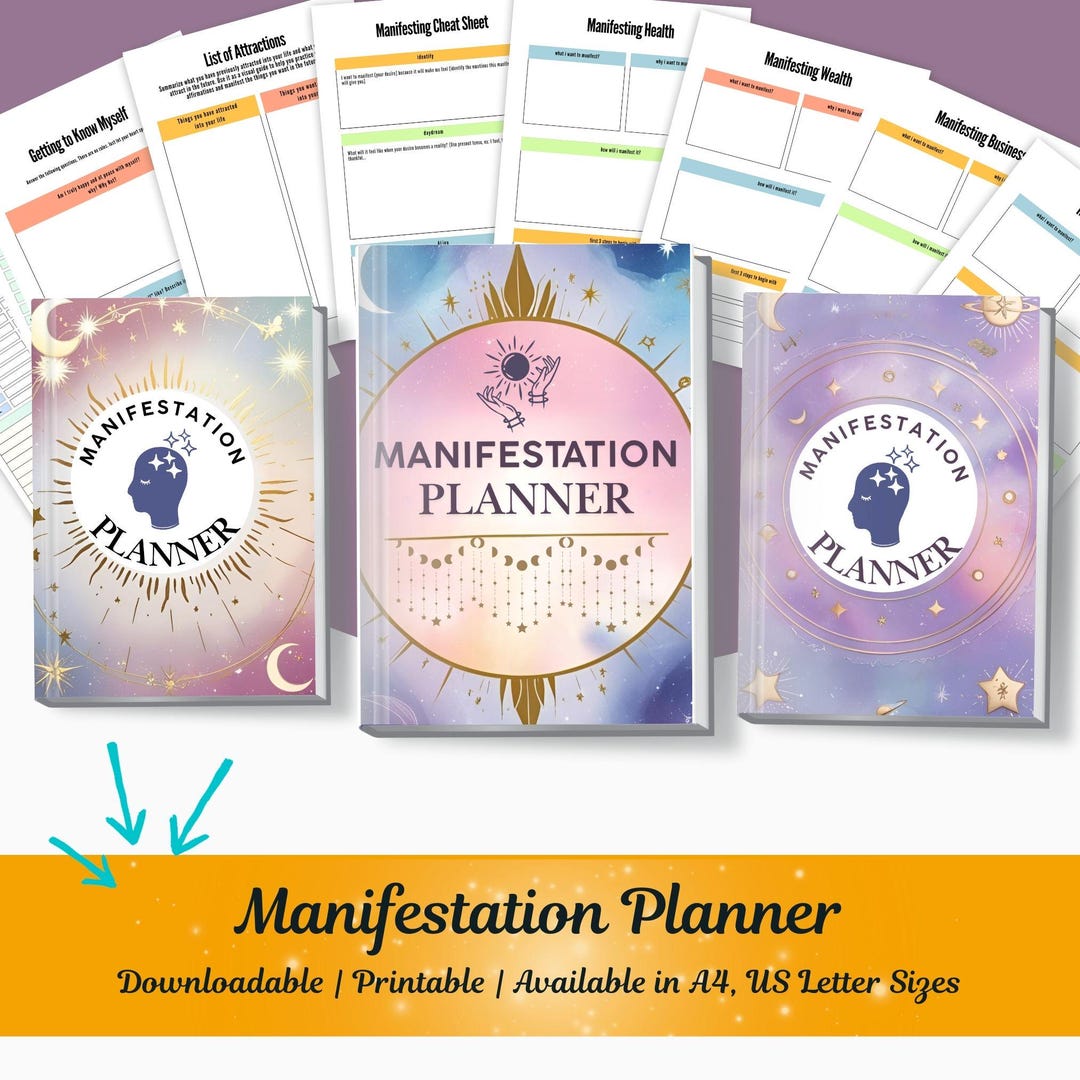 Manifestation Planner Printable - Daily Affirmations, Goal-setting ...