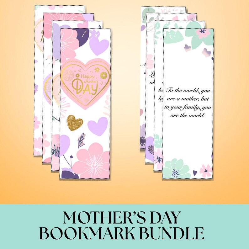 Printable Floral Mother’s Day Bookmarks With Heartfelt Quotes – Digital ...