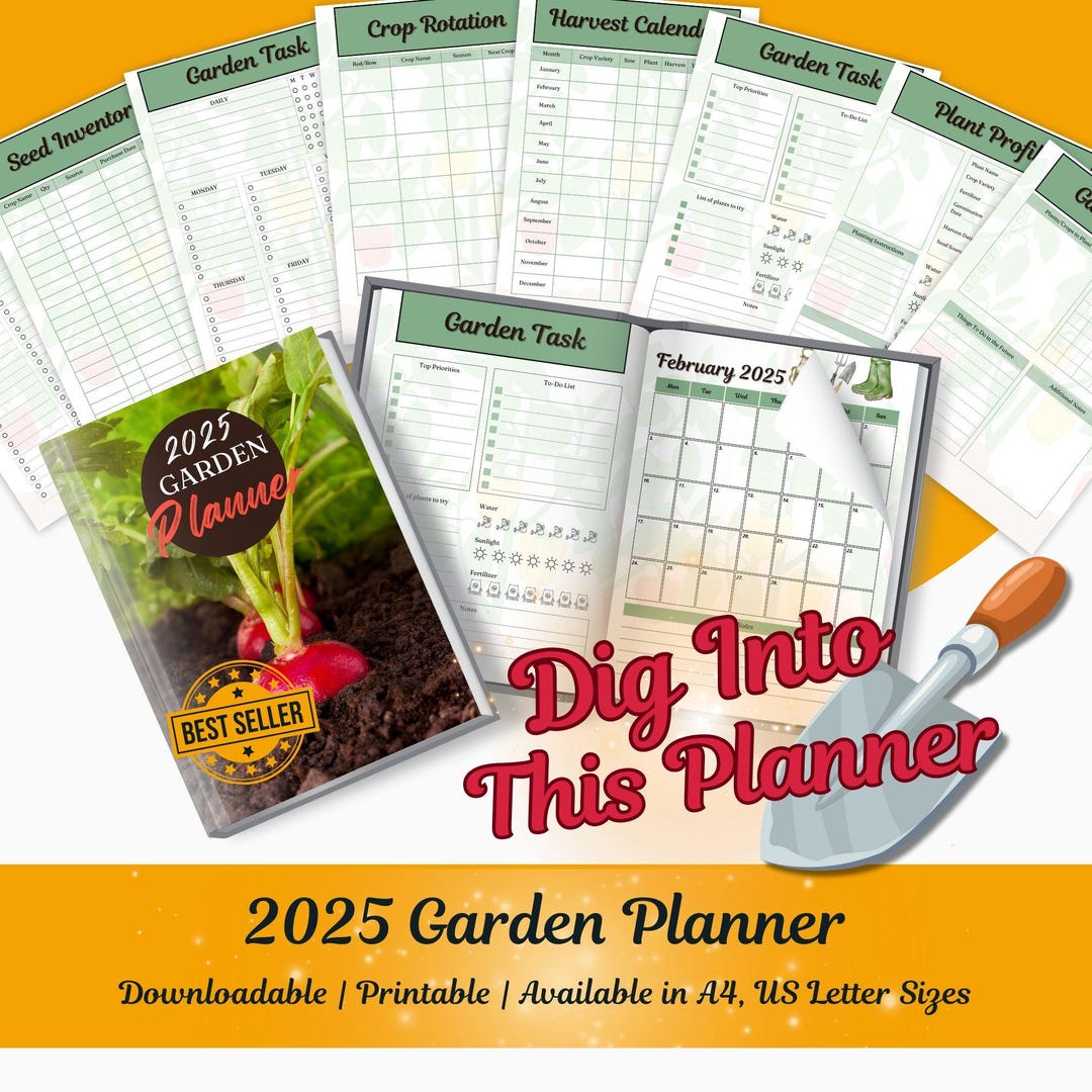 Printable 2025 Garden Planner & Tracker, Gardening Journal, Planting ...