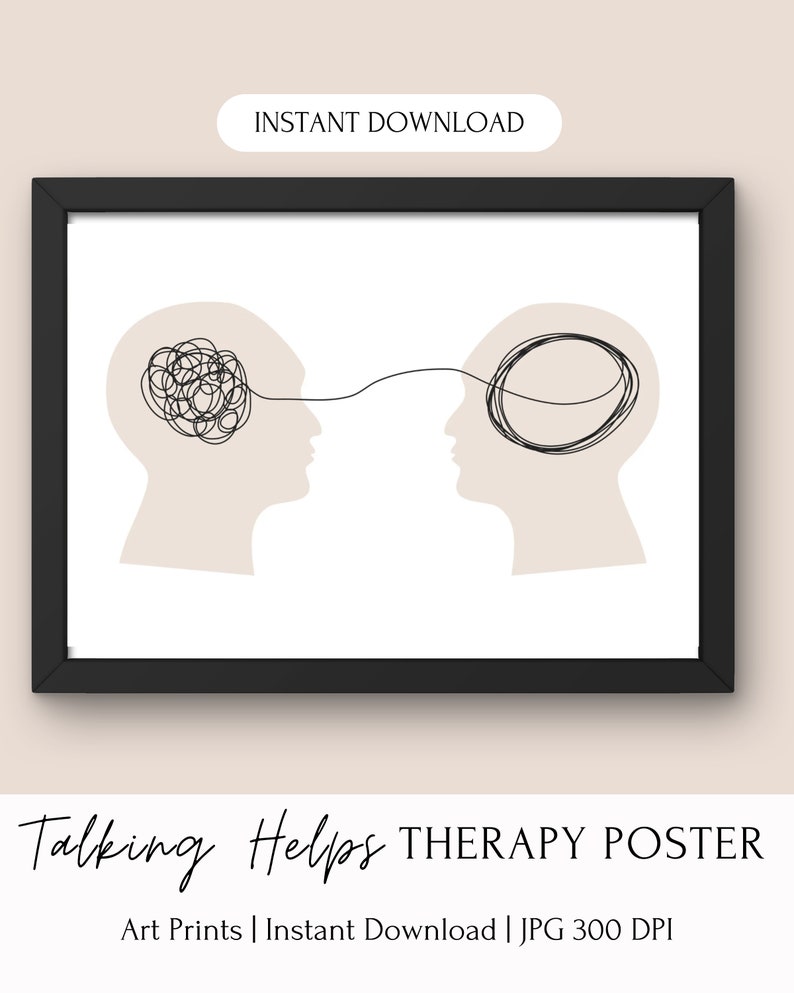 Talking Helps Therapy Poster, Therapist Office Decor, CBT Wall Art ...