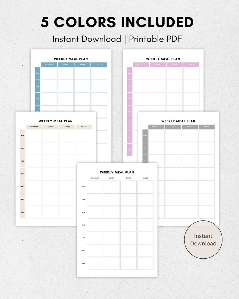 Weekly Meal Plan Template, 7 Day Menu Plan, Food Planner, Meal Planner ...