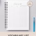 Vocabulary List Worksheet Printable, , Boost Your Memory and Retention ...