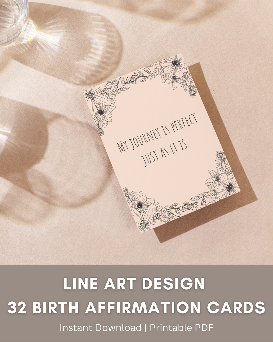 32 Birth Affirmation Printable Cards, Digital Download, Positive Birth ...