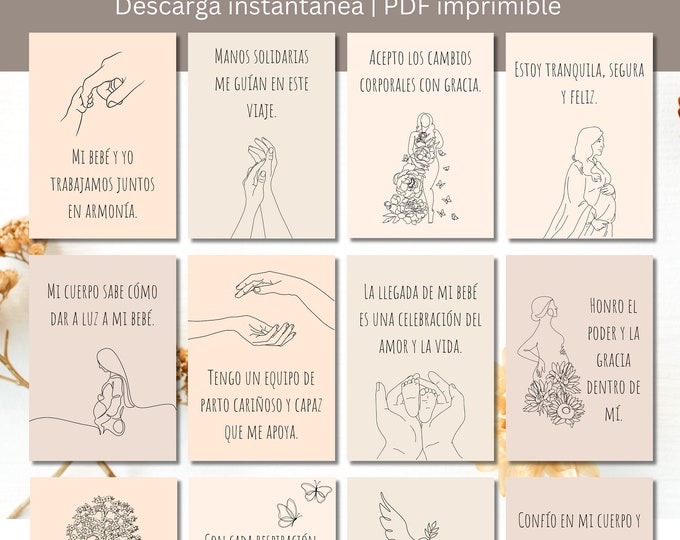 32 Birth Affirmation Printable Cards, Digital Download, Positive Birth ...