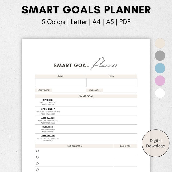 Goals Planner - Etsy