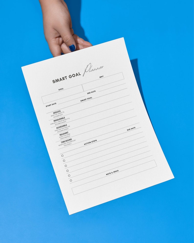 SMART Goals Planner Printable: Productivity Goal Setting (A4, A5 ...