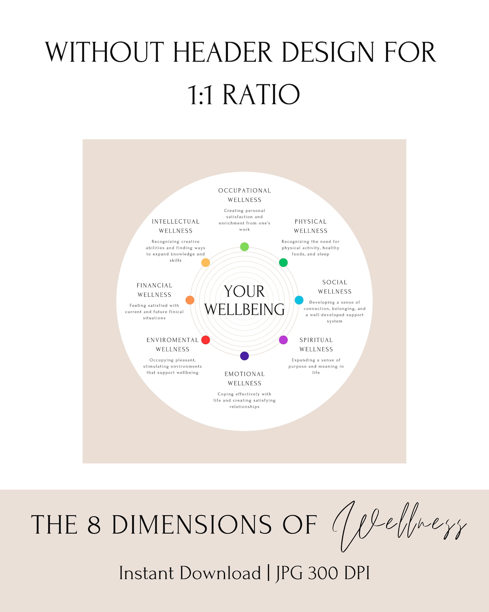 The 8 Dimensions Of Wellness Wheel Mental Health Personal Etsy Canada