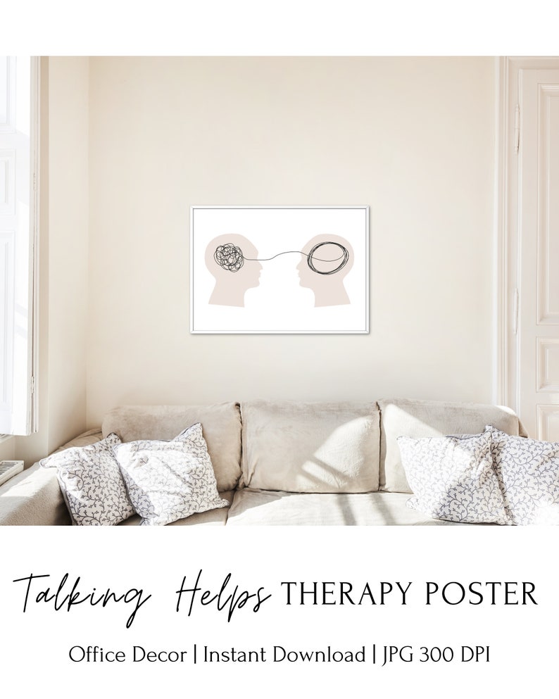 Talking Helps Therapy Poster, Therapist Office Decor, CBT Wall Art ...