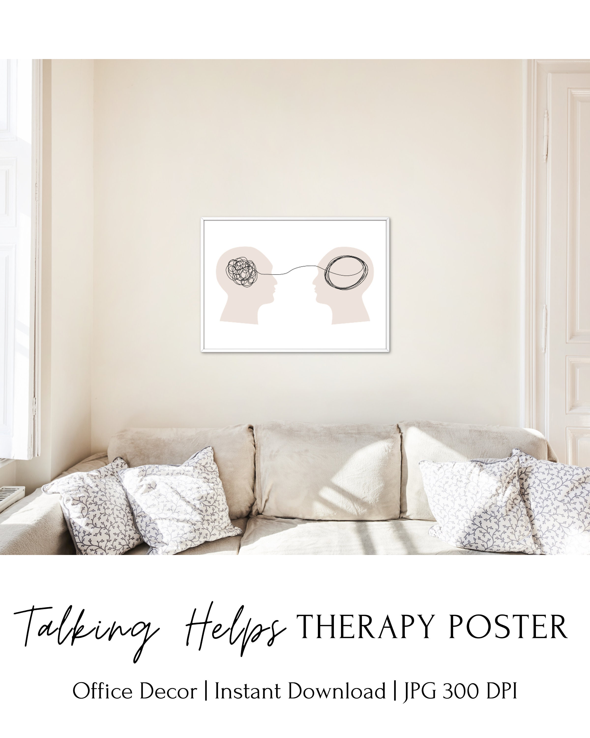 Talking Helps Therapy Poster, Therapist Office Decor, CBT Wall Art ...