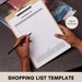 Printable Shopping List Template, Grocery List Template, to Buy List ...