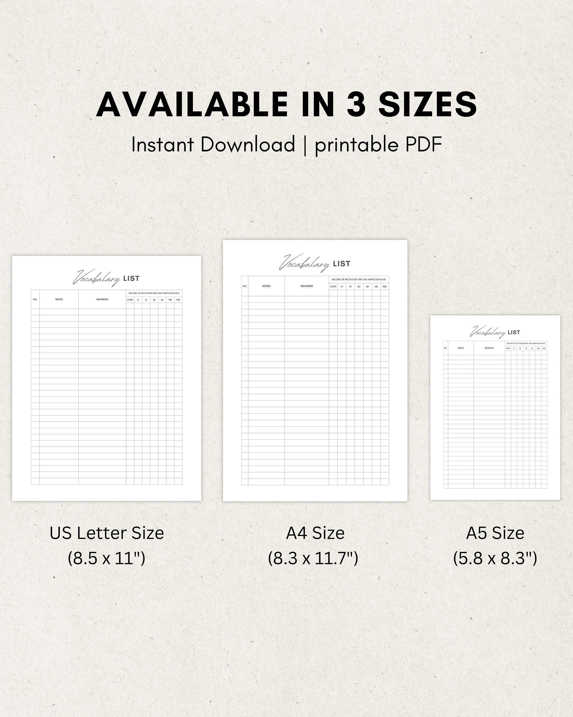 Vocabulary List Worksheet Printable, , Boost Your Memory and Retention ...