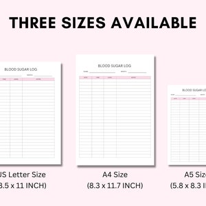 Blood Sugar Log Printable, Blood Sugar Reading Tracker, Blood Glucose ...