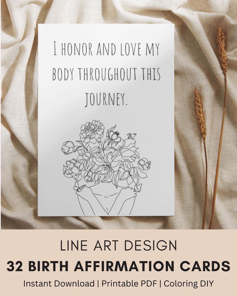 32 Birth Affirmation Printable Cards, Digital Download, Positive Birth Quotes, Birth Affirmation ...