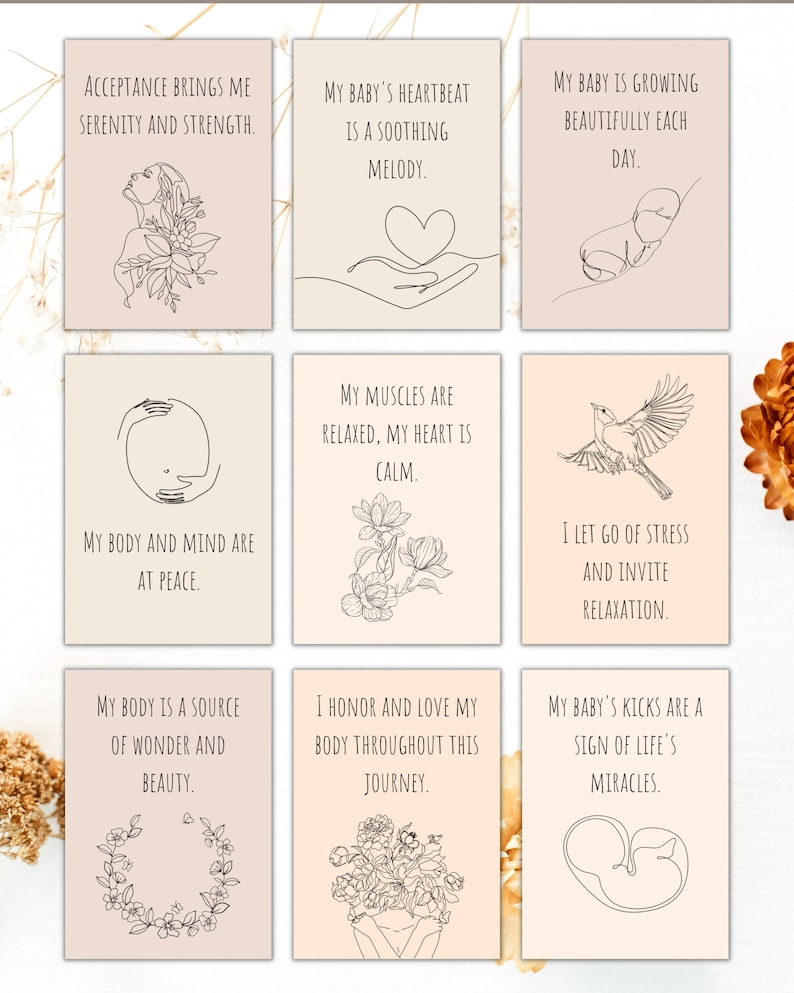 32 Birth Affirmation Printable Cards, Digital Download, Positive Birth ...
