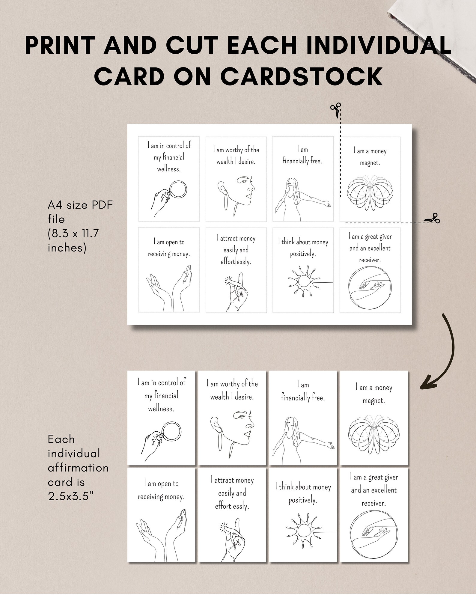 Money Affirmation Cards, Abundance and Wealth Affirmation Cards ...