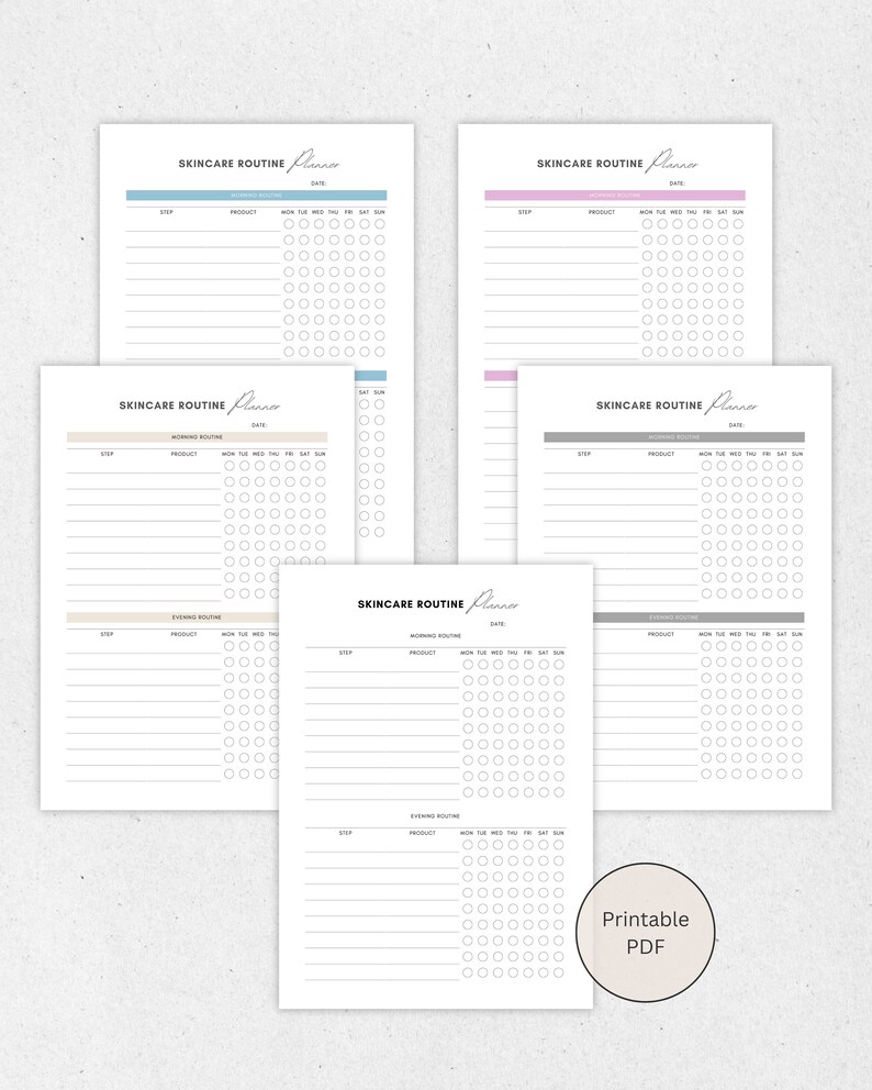 Skincare Routine Planner Printable, Skincare Tracker, Beauty Planner ...