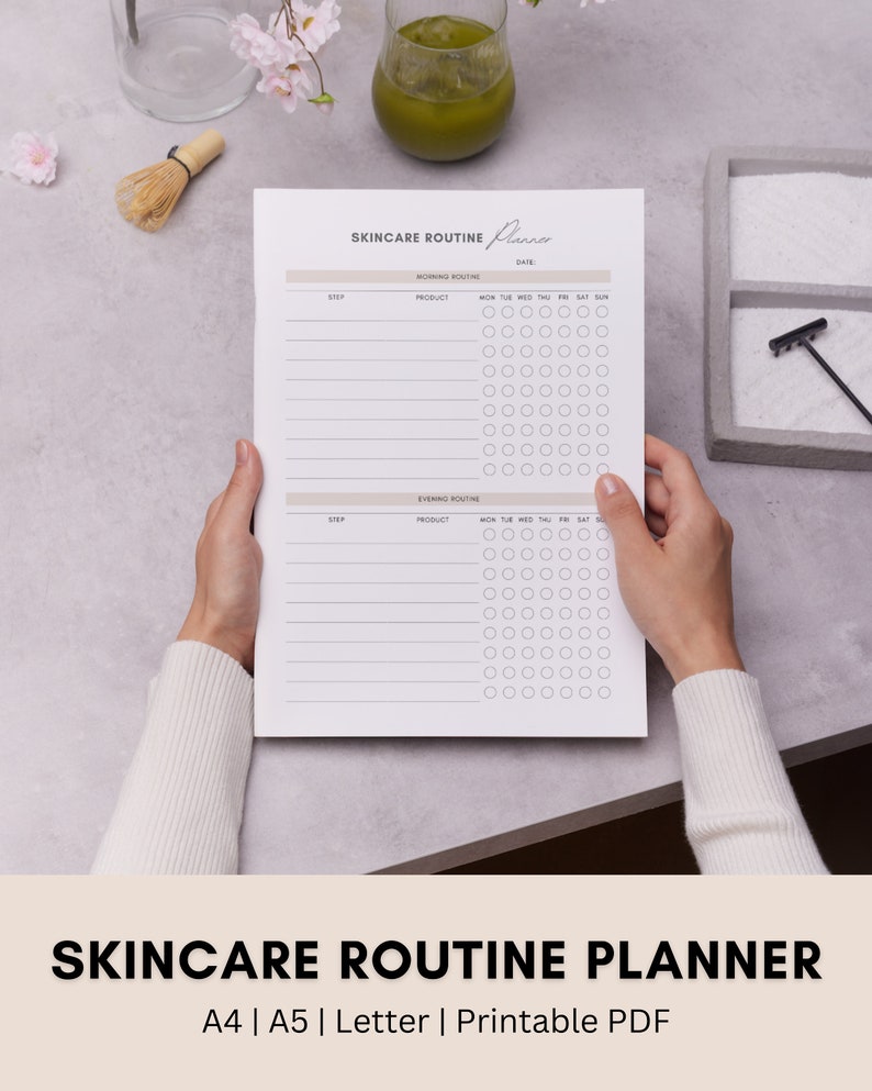Skincare Routine Planner Printable, Skincare Tracker, Beauty Planner ...