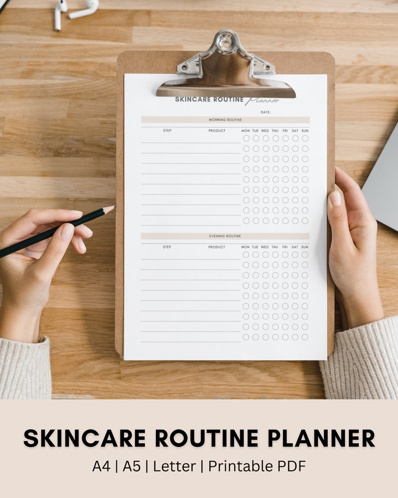 Skincare Routine Planner Printable, Skincare Tracker, Beauty Planner ...