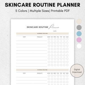 Skincare Routine Planner Printable, Skincare Tracker, Beauty Planner ...