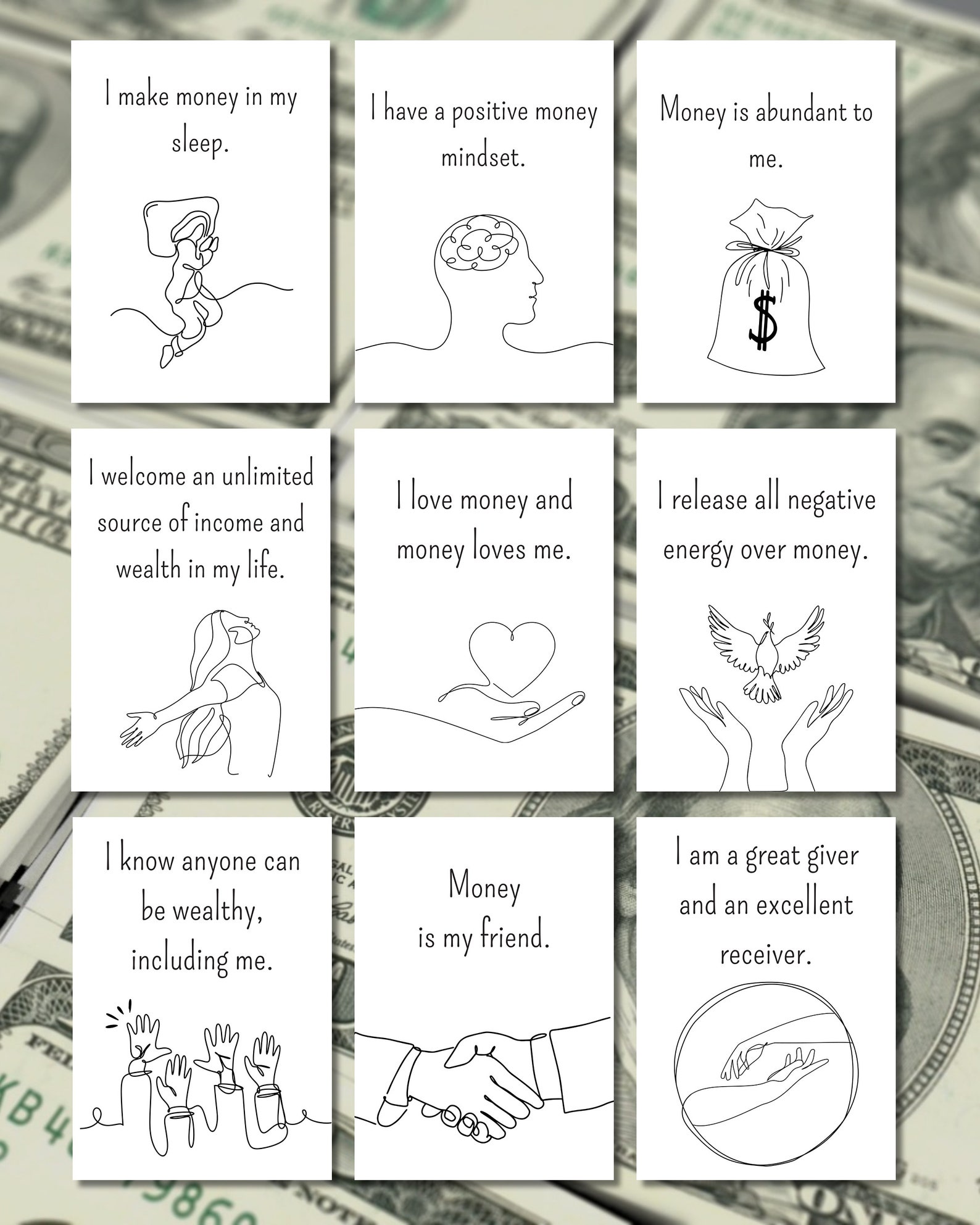 Money Affirmation Cards, Abundance and Wealth Affirmation Cards ...